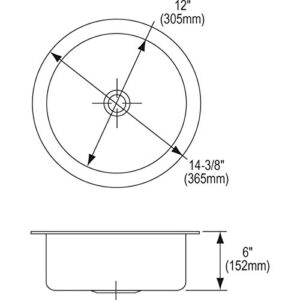 Elkay ELUH12FB Lustertone Classic Single Bowl Undermount Stainless Steel Sink