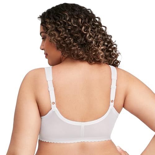 Glamorise Full Figure Plus Size MagicLift Front-Closure Support Bra Wirefree #1200 White