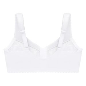 Glamorise Full Figure Plus Size MagicLift Front-Closure Support Bra Wirefree #1200 White