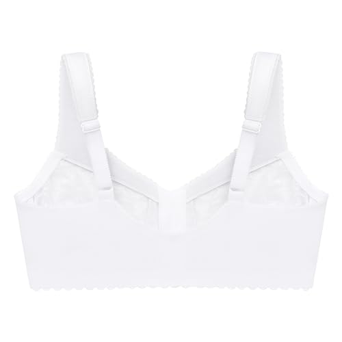 Glamorise Full Figure Plus Size MagicLift Front-Closure Support Bra Wirefree #1200 White