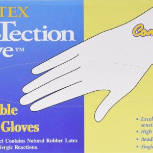 Disposable Latex Gloves, Powder Free Size Large, 100 gloves per box