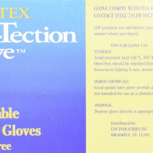 Disposable Latex Gloves, Powder Free Size Large, 100 gloves per box