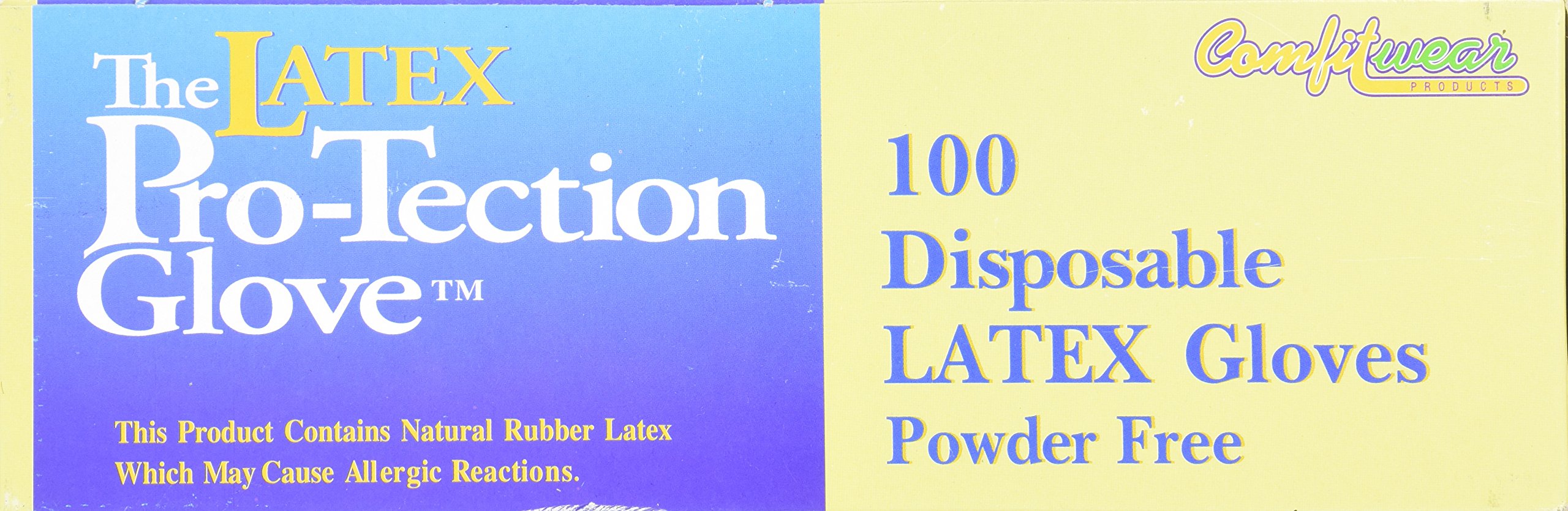 Disposable Latex Gloves, Powder Free Size Large, 100 gloves per box