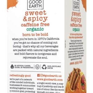 Good Earth Organic Herbal Tea, Sweet & Spicy, Caffeine Free, 18 Count (Pack of 6)