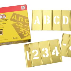 Stencil Set-Letter/Number 3" Brass 45Pcs.