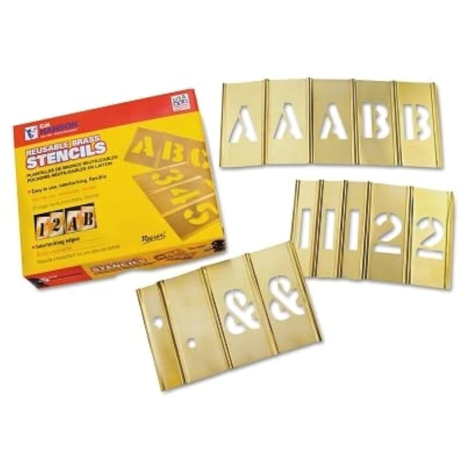 Stencil Set-Letter/Number 3" Brass 45Pcs.