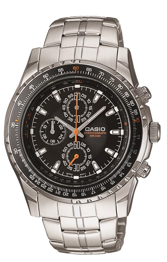 Casio Men's MTP4500D-1AV Slide Rule Bezel Analog Chronograph Aviator Watch