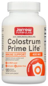 jarrow formulas colostrum prime life 400 mg, dietary supplement, immune and gastrointestinal support, 120 capsules, 120 day supply