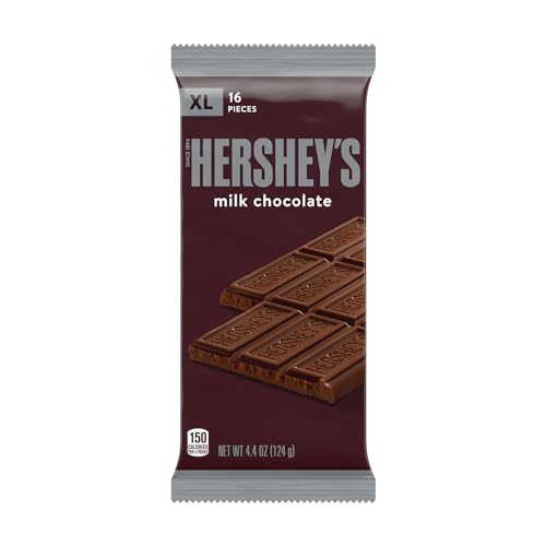 HERSHEY'S Milk Chocolate XL, Candy Bars, 4.4 oz (12 Count, 16 Pieces)