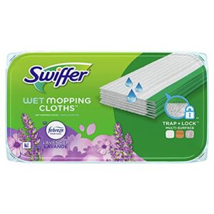 swiffer sweeper wet mopping pad refills for floor mop with febreze lavender scent, 12 count (packaging may vary)