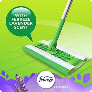 Swiffer Sweeper Wet Mopping Pad Refills for Floor Mop with Febreze Lavender Scent, 12 Count (Packaging May Vary)