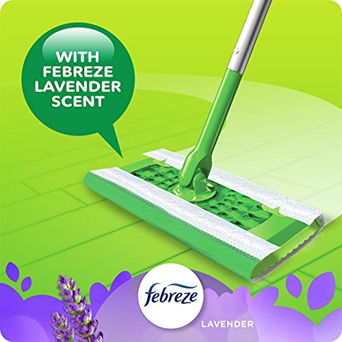 Swiffer Sweeper Wet Mopping Pad Refills for Floor Mop with Febreze Lavender Scent, 12 Count (Packaging May Vary)