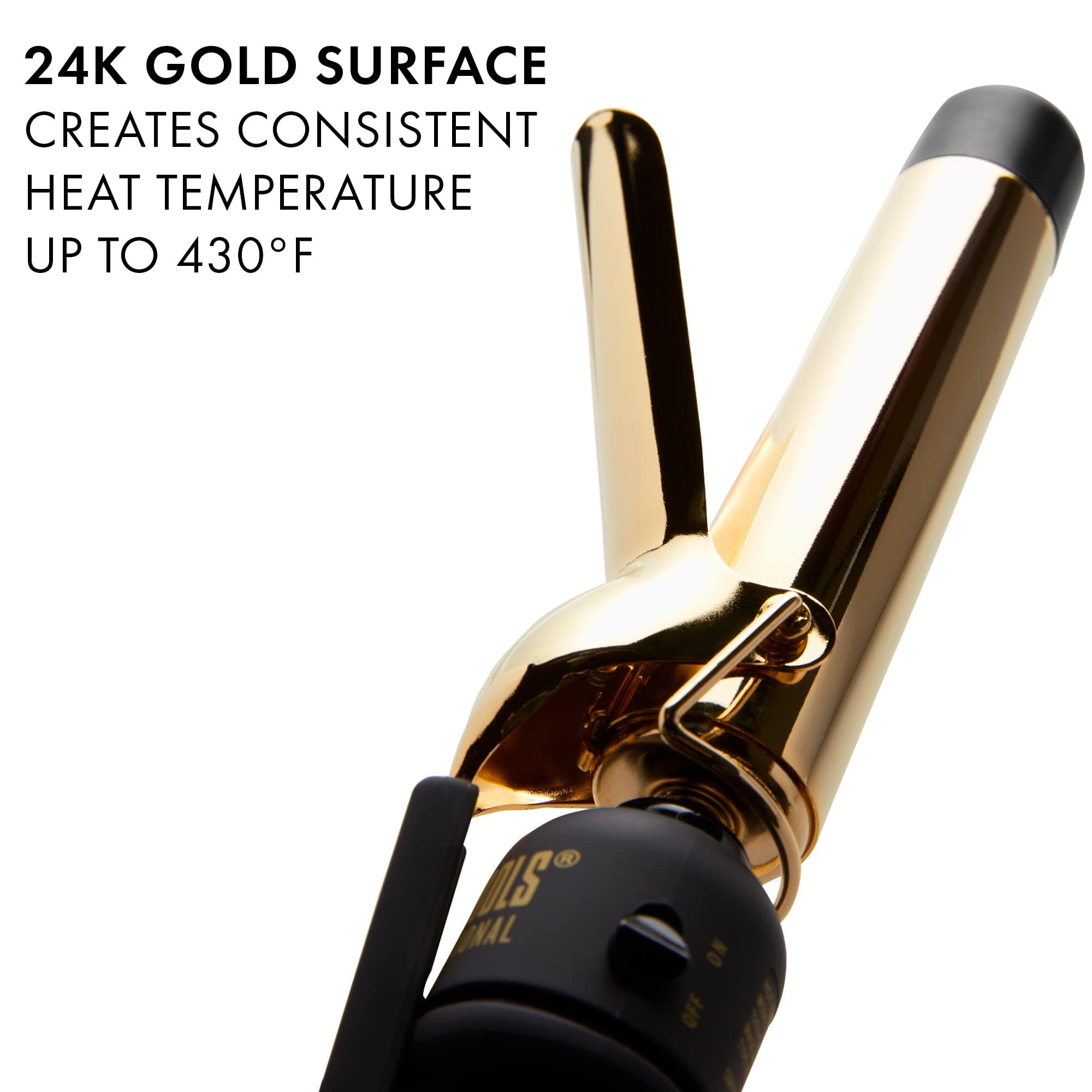 Hot Tools Pro Artist 24K Gold Curling Iron | Long Lasting, Defined Curls (1-1/4 in)