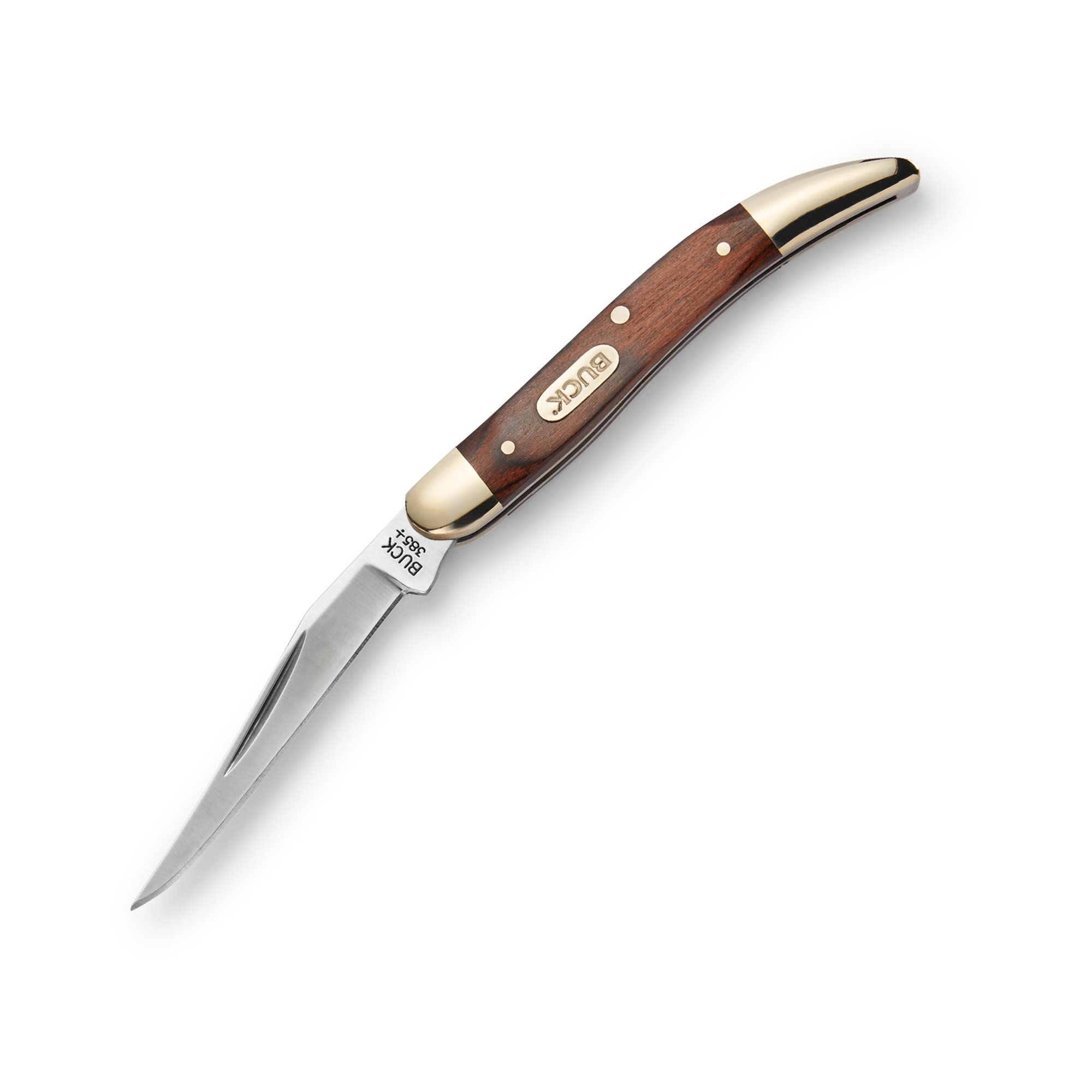 Buck Knives 385 Toothpick Single-Blade Folding Pocket Knife with Wood Handle