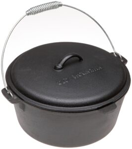 old mountain pre seasoned 10112 8 quart dutch oven with dome lid and spiral bail handle