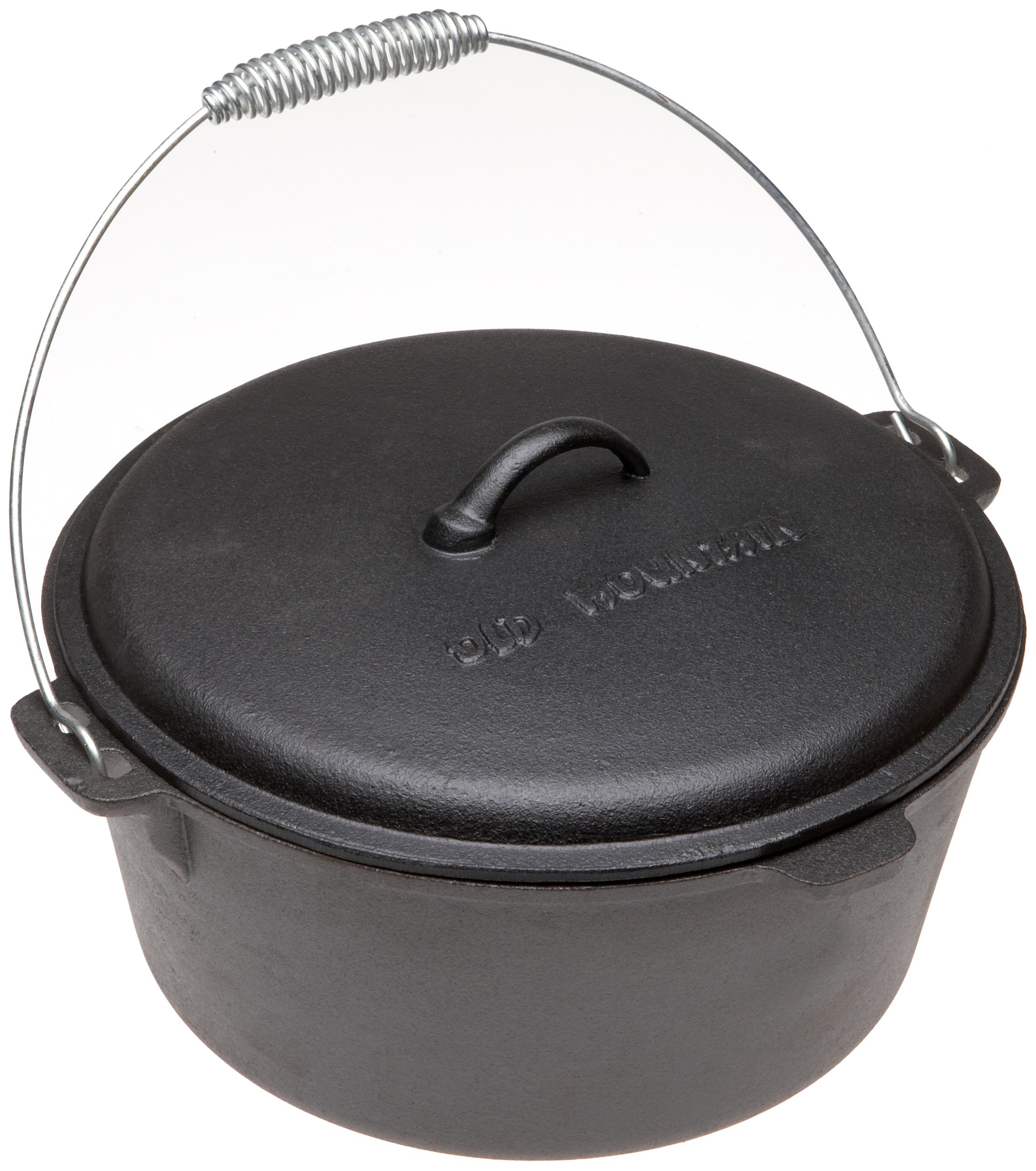 Old Mountain Pre Seasoned 10112 8 Quart Dutch Oven with Dome Lid and Spiral Bail Handle