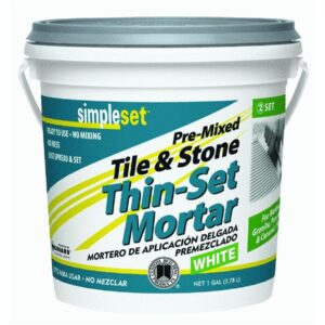 custom sttsw1 1-gallon simpleset premium thin-set mortar, white