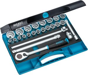 hazet 900z 1/2-inch socket set - black/blue/silver (25-piece)