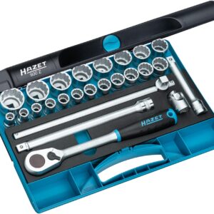 Hazet 900Z 1/2-Inch Socket Set - Black/Blue/Silver (25-Piece)