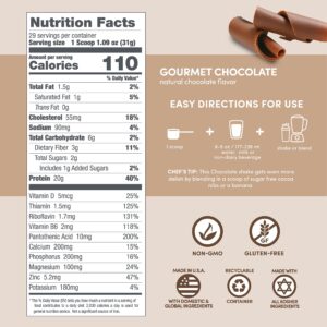 Designer Wellness, Designer Whey, Natural Whey Protein Powder with Probiotics, Fiber, and Key B-Vitamins for Energy, Gluten-Free, Gourmet Chocolate 4 lb