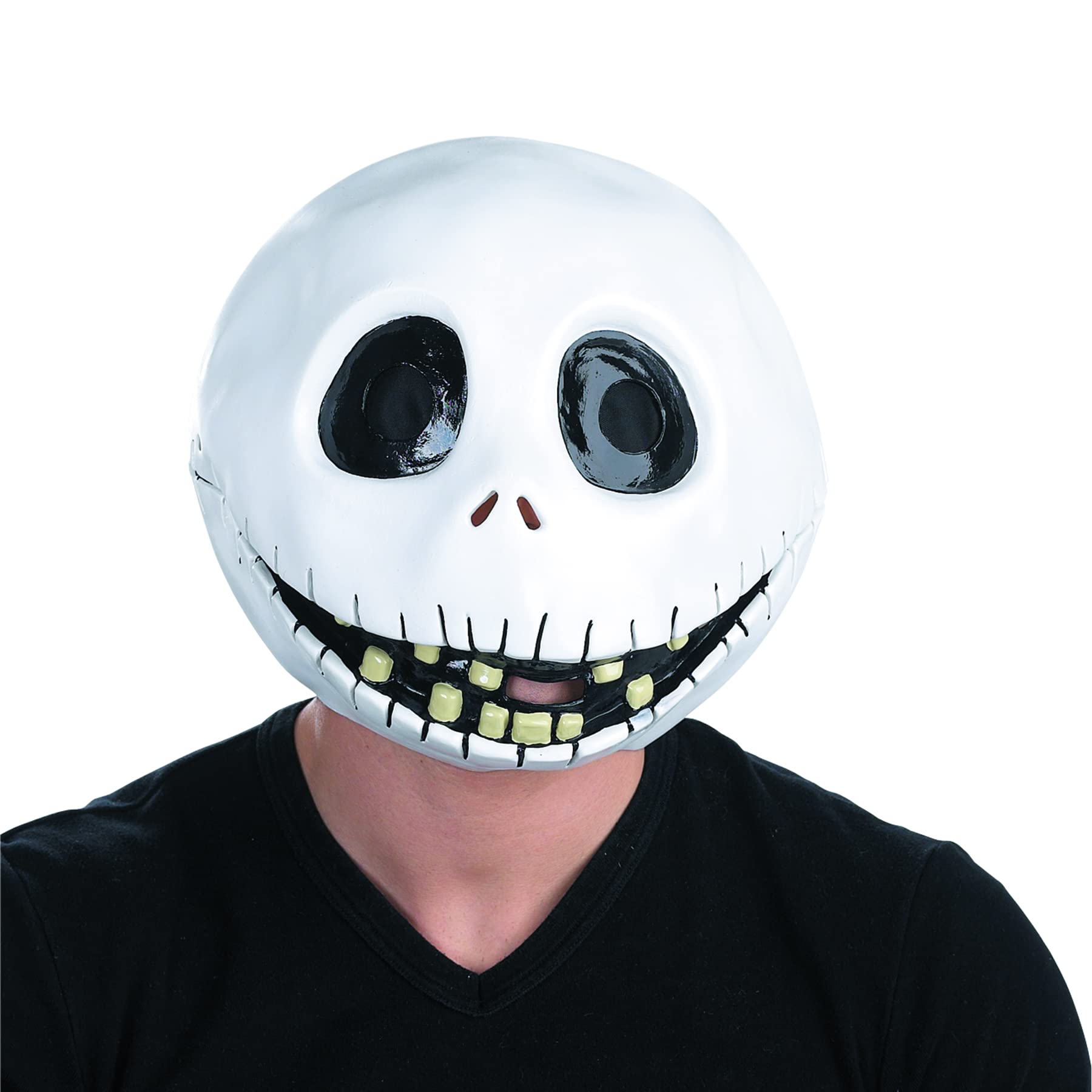 Disguise girls Disguise the Nightmare Before Christmas Jack Skellington Latex Mask Adult Sized Costumes, White/Black, One Size Adult US