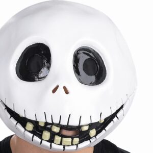 Disguise girls Disguise the Nightmare Before Christmas Jack Skellington Latex Mask Adult Sized Costumes, White/Black, One Size Adult US