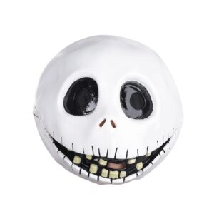 Disguise girls Disguise the Nightmare Before Christmas Jack Skellington Latex Mask Adult Sized Costumes, White/Black, One Size Adult US