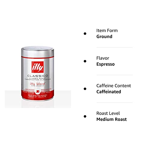 Illy Ground Ground Espresso Medium Roast, 8.8oz (Pack of 2)