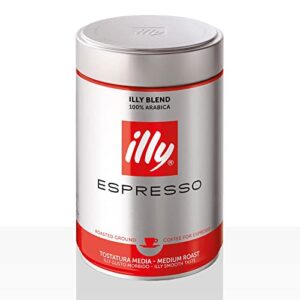 Illy Ground Ground Espresso Medium Roast, 8.8oz (Pack of 2)