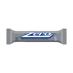 ZERO White Fudge, Caramel, Peanut and Almond Nougat Candy Bar, 1.85 oz (24 Count)