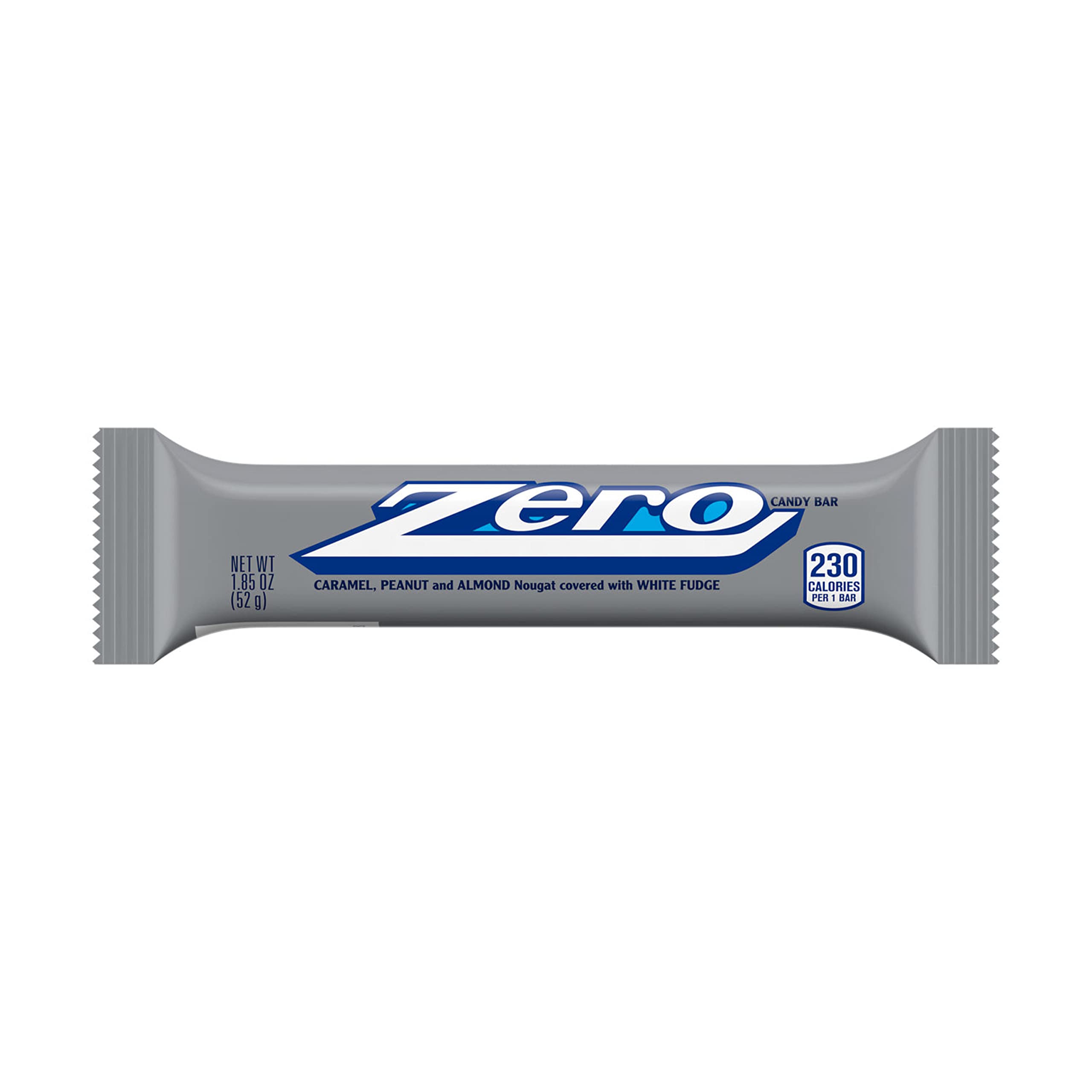 ZERO White Fudge, Caramel, Peanut and Almond Nougat Candy Bar, 1.85 oz (24 Count)