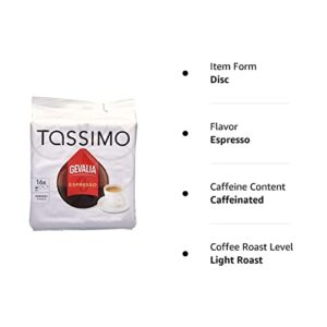 Tassimo Gevalia Kaffe Espresso Coffee T-Discs, Pack of 5 (80 T-Discs)