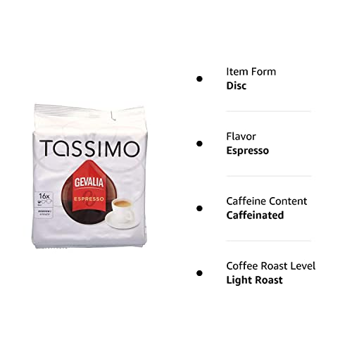 Tassimo Gevalia Kaffe Espresso Coffee T-Discs, Pack of 5 (80 T-Discs)