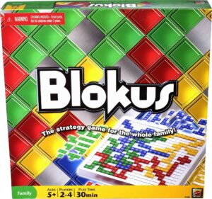 mattel games blokus xl strategy board game, family game for kids & adults with colorful oversized pieces & just one rule (amazon exclusive)