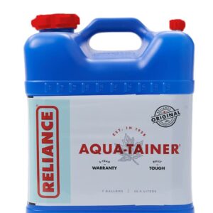 Reliance Products Aqua-Tainer 7 Gallon Rigid Water Container, Blue , 11.3 Inch x 11.0 Inch x 15.3 Inch