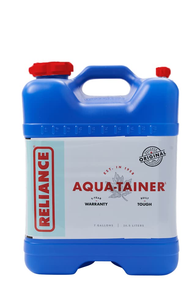 Reliance Products Aqua-Tainer 7 Gallon Rigid Water Container, Blue , 11.3 Inch x 11.0 Inch x 15.3 Inch