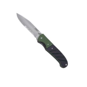 columbia river knife & tool ignitor edc folding pocket knife: assisted opening everyday carry, serrated edge blade, veff serrations, thumb stud, liner lock, g10 handle, pocket clip 6855