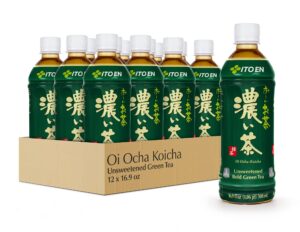 ito en oi ocha unsweetened bold green tea, 16.9 fluid ounce (pack of 12), unsweetened, low calorie