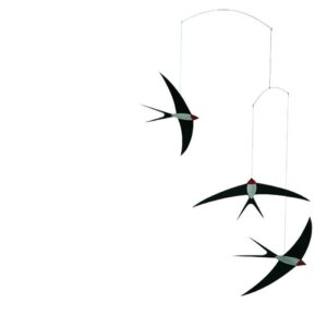 3 Swallow Hanging Mobile - 20 Inches - High Quality - Handmade in Denmark by Flensted