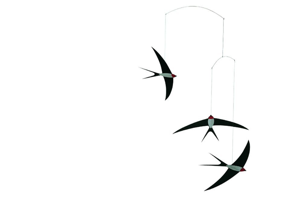 3 Swallow Hanging Mobile - 20 Inches - High Quality - Handmade in Denmark by Flensted