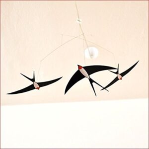 3 Swallow Hanging Mobile - 20 Inches - High Quality - Handmade in Denmark by Flensted