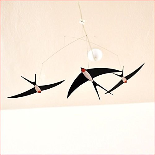 3 Swallow Hanging Mobile - 20 Inches - High Quality - Handmade in Denmark by Flensted