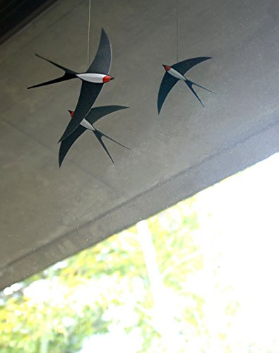 3 Swallow Hanging Mobile - 20 Inches - High Quality - Handmade in Denmark by Flensted