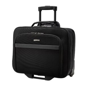 samsonite(r) double gusset wheeled portfolio, black