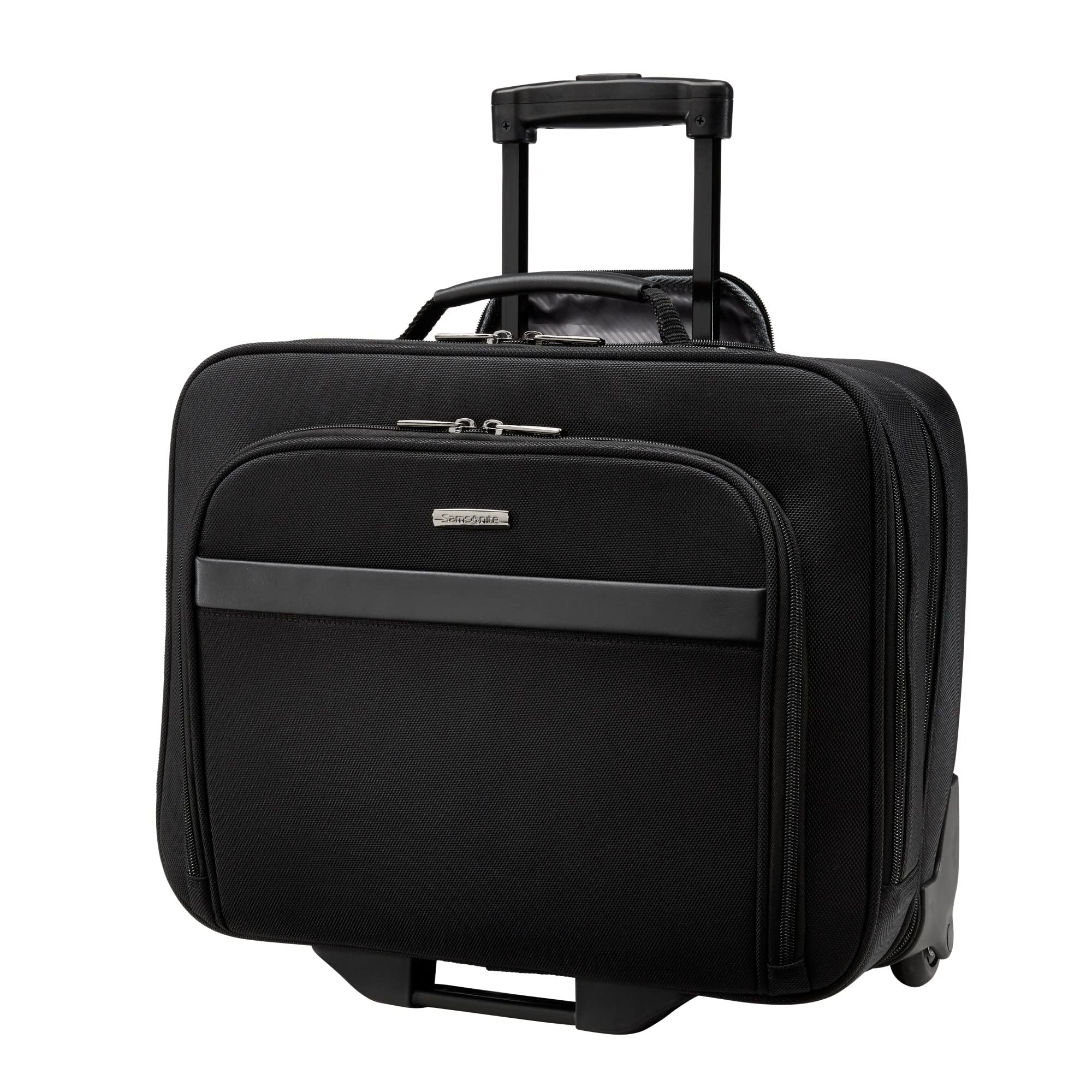 Samsonite(R) Double Gusset Wheeled Portfolio, Black