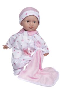 jc toys la baby caucasian baby doll set – 11 inch soft baby doll | washable |removable pink outfit w/ hat & blanket | for children 12 months +