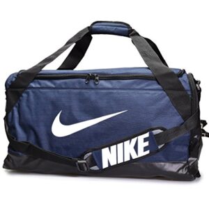 nike brasilia training duffel bag, midnight navy/black/white, medium