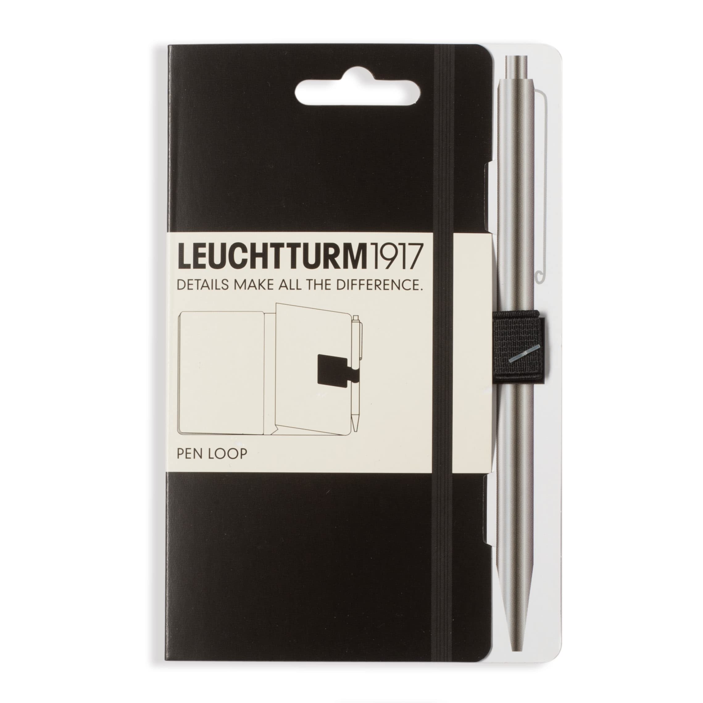 LEUCHTTURM1917 Self Adhesive Pen Loop Elastic Pen Holder (Black)