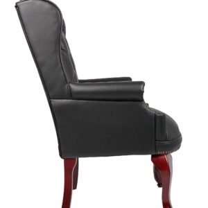 Boss Office Products Wingback Traditional Guest Chair in Black