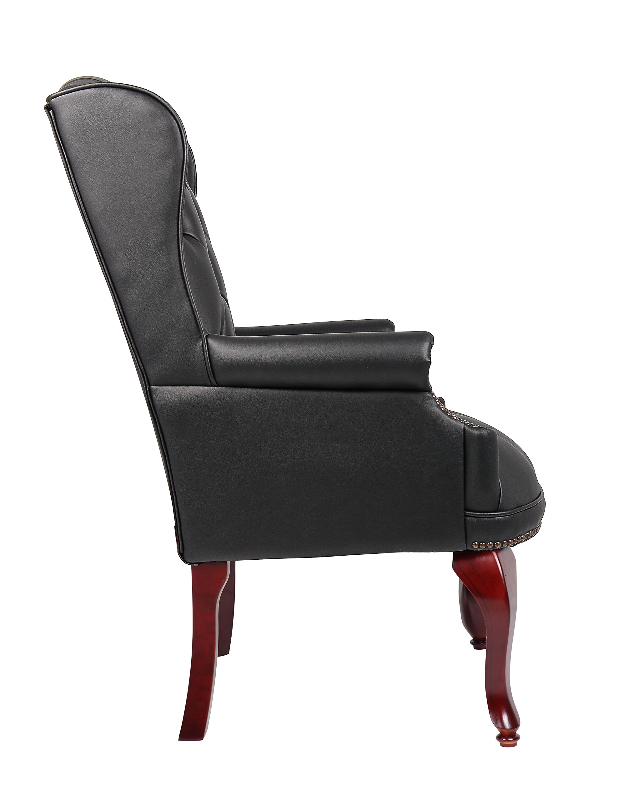 Boss Office Products Wingback Traditional Guest Chair in Black